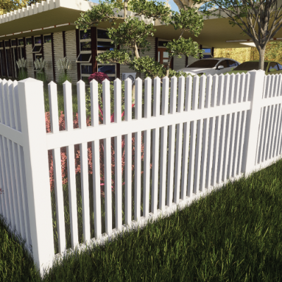 Bayswater Picket PVC Fence Panel Kit - 2388W x 1200H Oxworks
