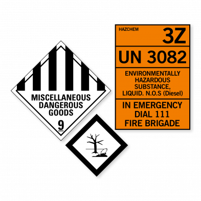 Diesel Transport Labels - Set Of 3 Stickers