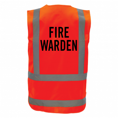 Orange Hi-Vis Fire Warden Vest