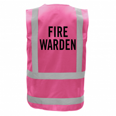 Pink Hi-Vis Fire Warden Vest Day/Night