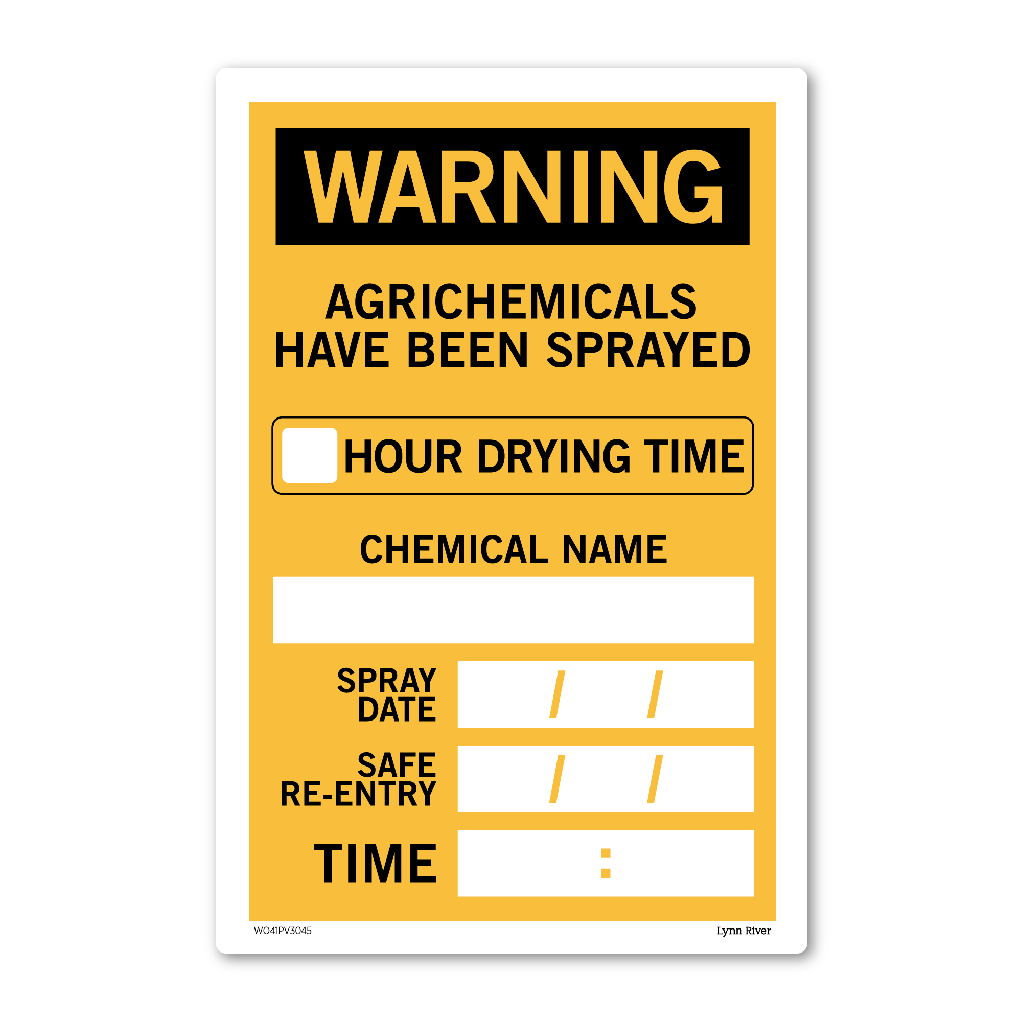 Warning - Agrichemicals Have Been Sprayed